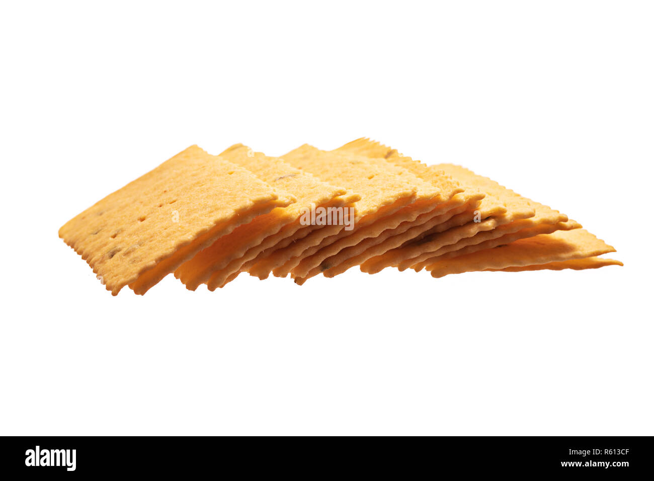Cheese thin crackers isolated on white background Stock Photo - Alamy