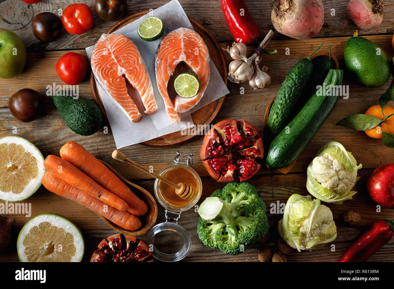 Top view set healthy food for cooking healthy and diet food (cereals ...