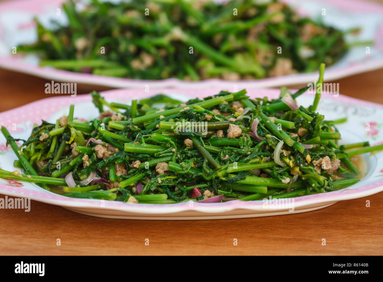 Vegetable fern spicy salad Stock Photo - Alamy