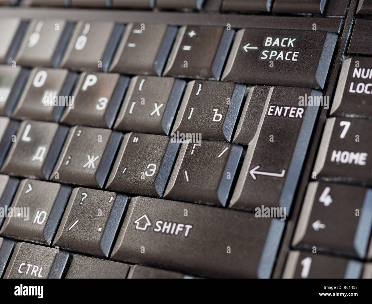 Russian and English keyboard with cyrillic and latin alphabet Stock ...