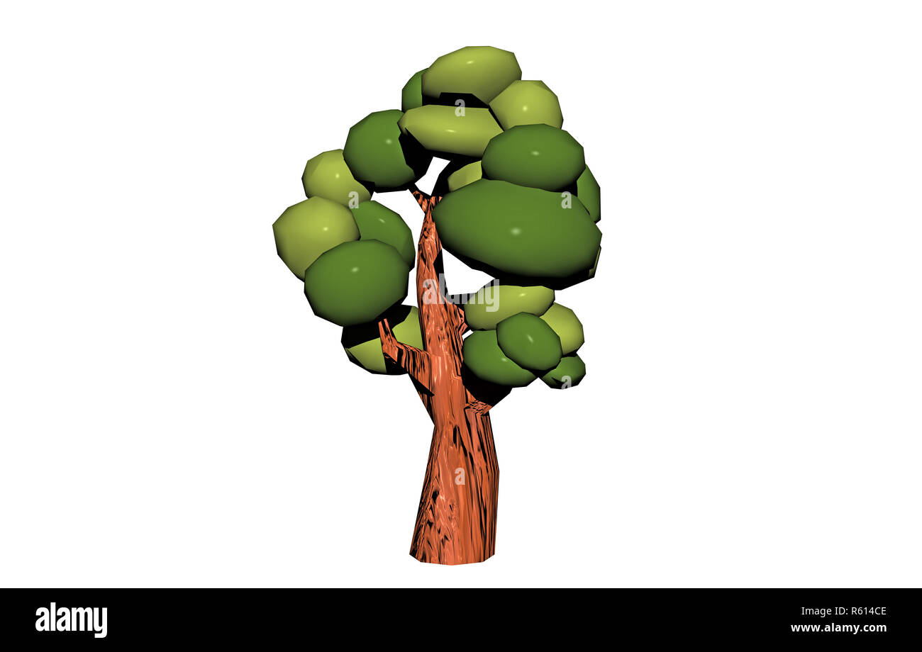 cartoon deciduous tree isolated Stock Photo - Alamy