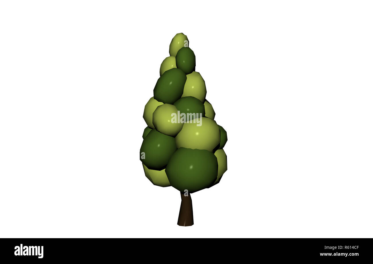cartoon deciduous tree isolated Stock Photo - Alamy