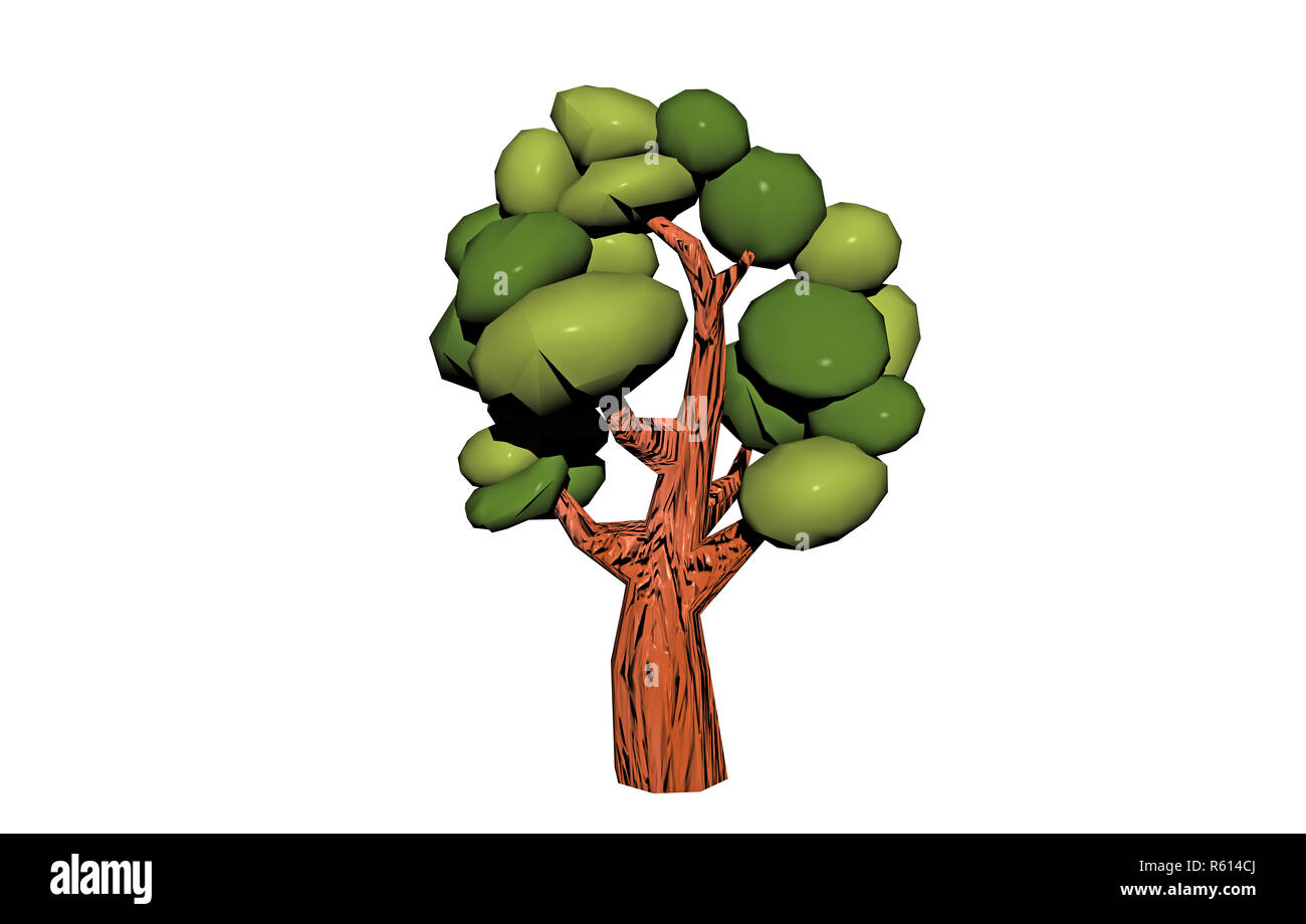 cartoon deciduous tree isolated Stock Photo - Alamy