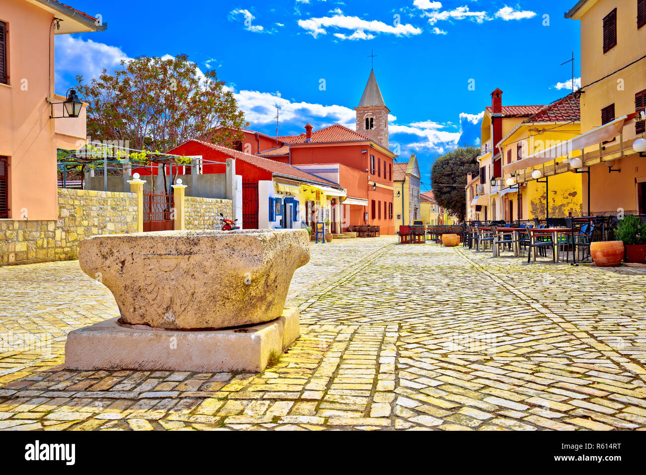 Colorful architecture of historic town of Nin Stock Photo - Alamy
