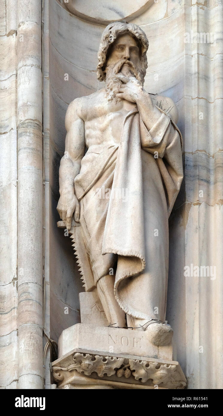 Noah, statue on the Milan Cathedral, Duomo di Santa Maria Nascente ...