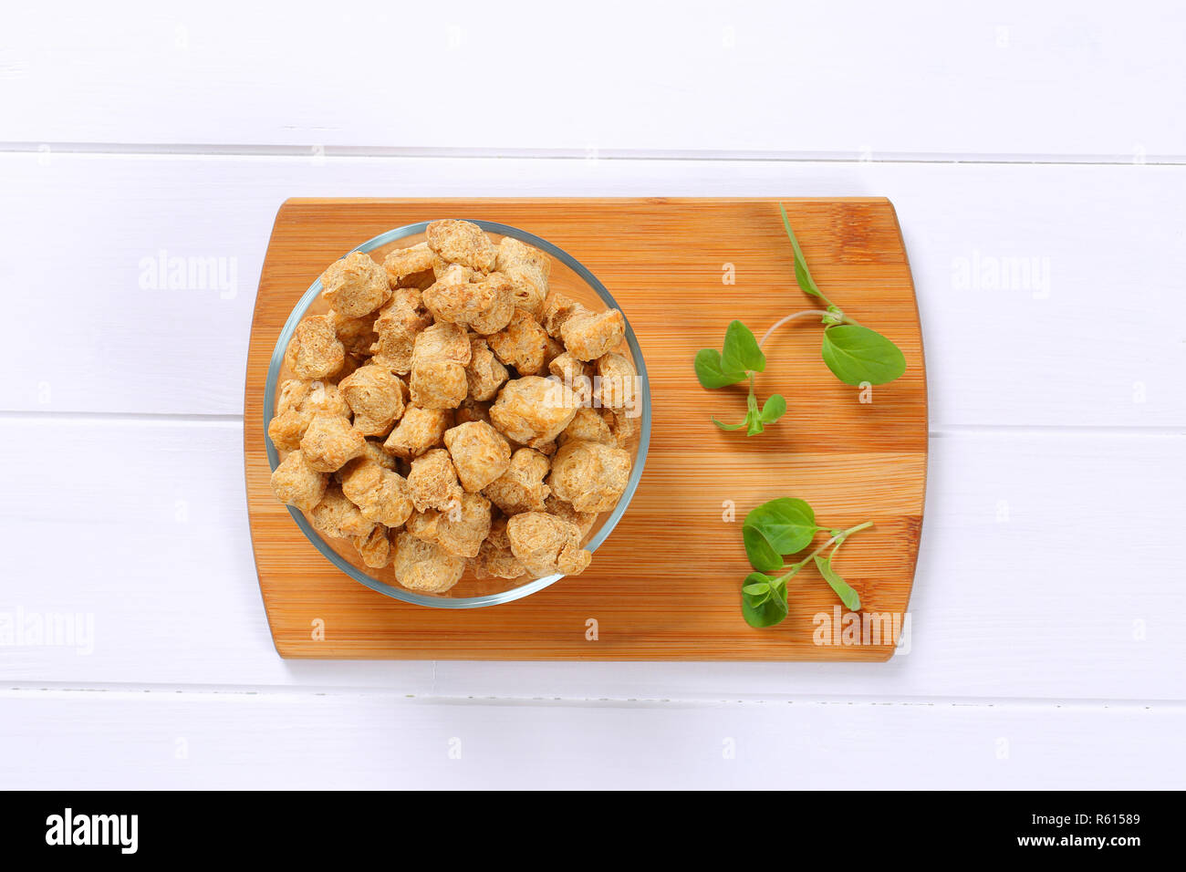 cubes of soy meat Stock Photo - Alamy
