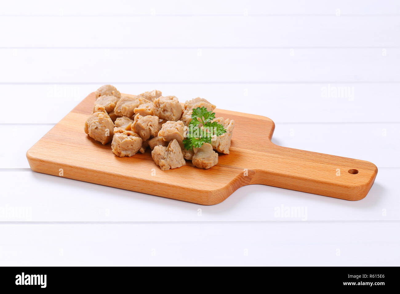 cubes of soy meat Stock Photo - Alamy