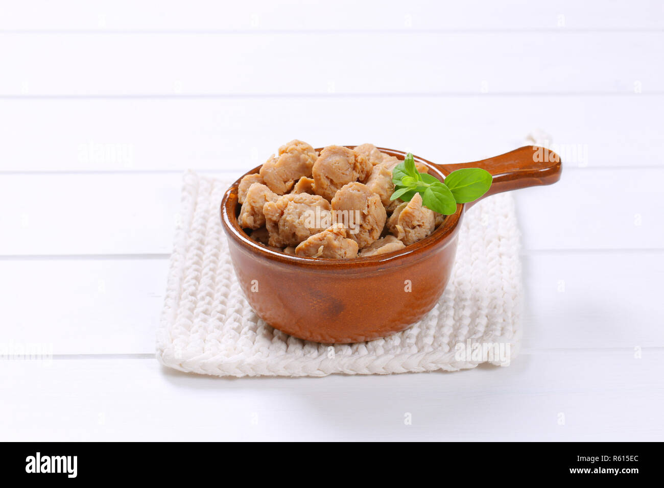 cubes of soy meat Stock Photo - Alamy