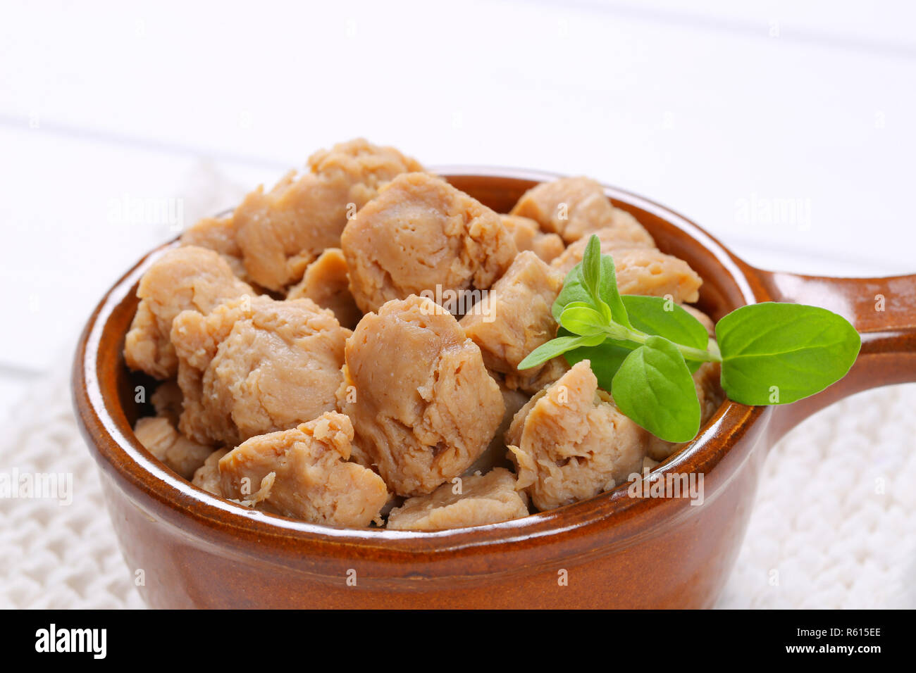 cubes of soy meat Stock Photo - Alamy