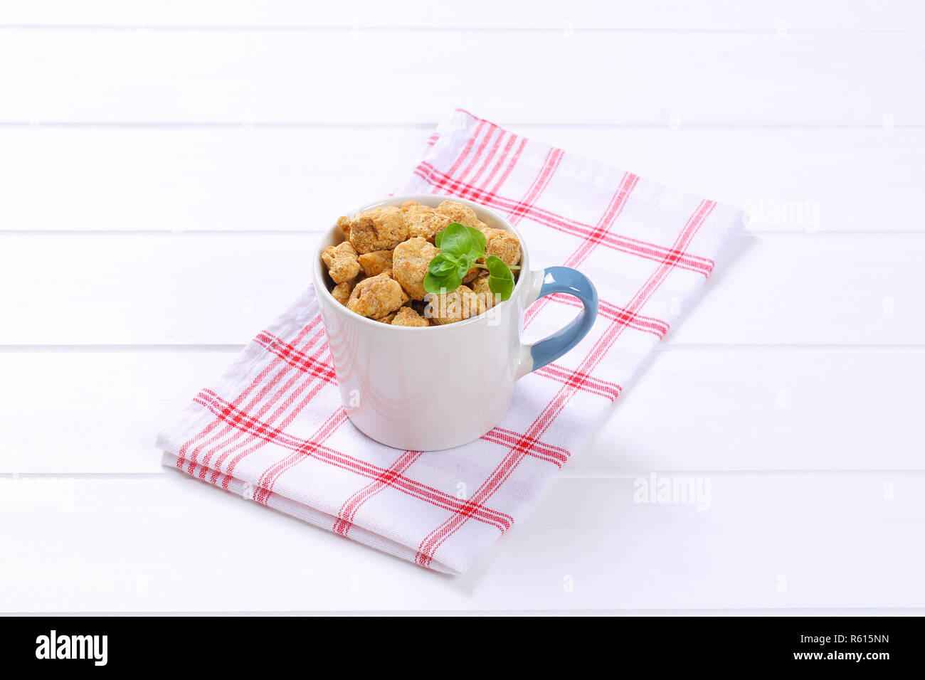cubes of soy meat Stock Photo - Alamy
