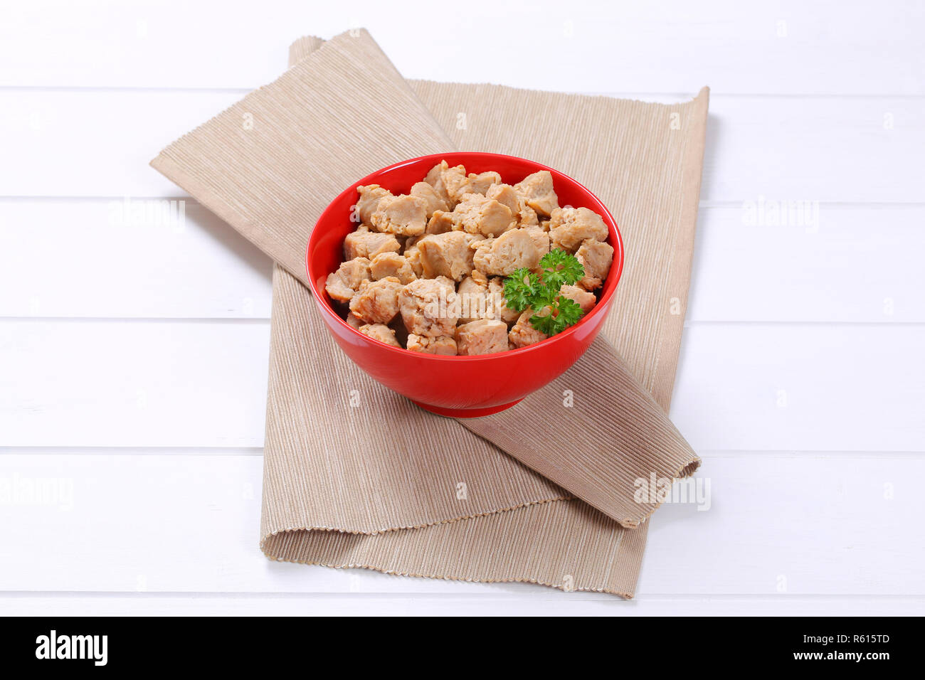 cubes of soy meat Stock Photo - Alamy