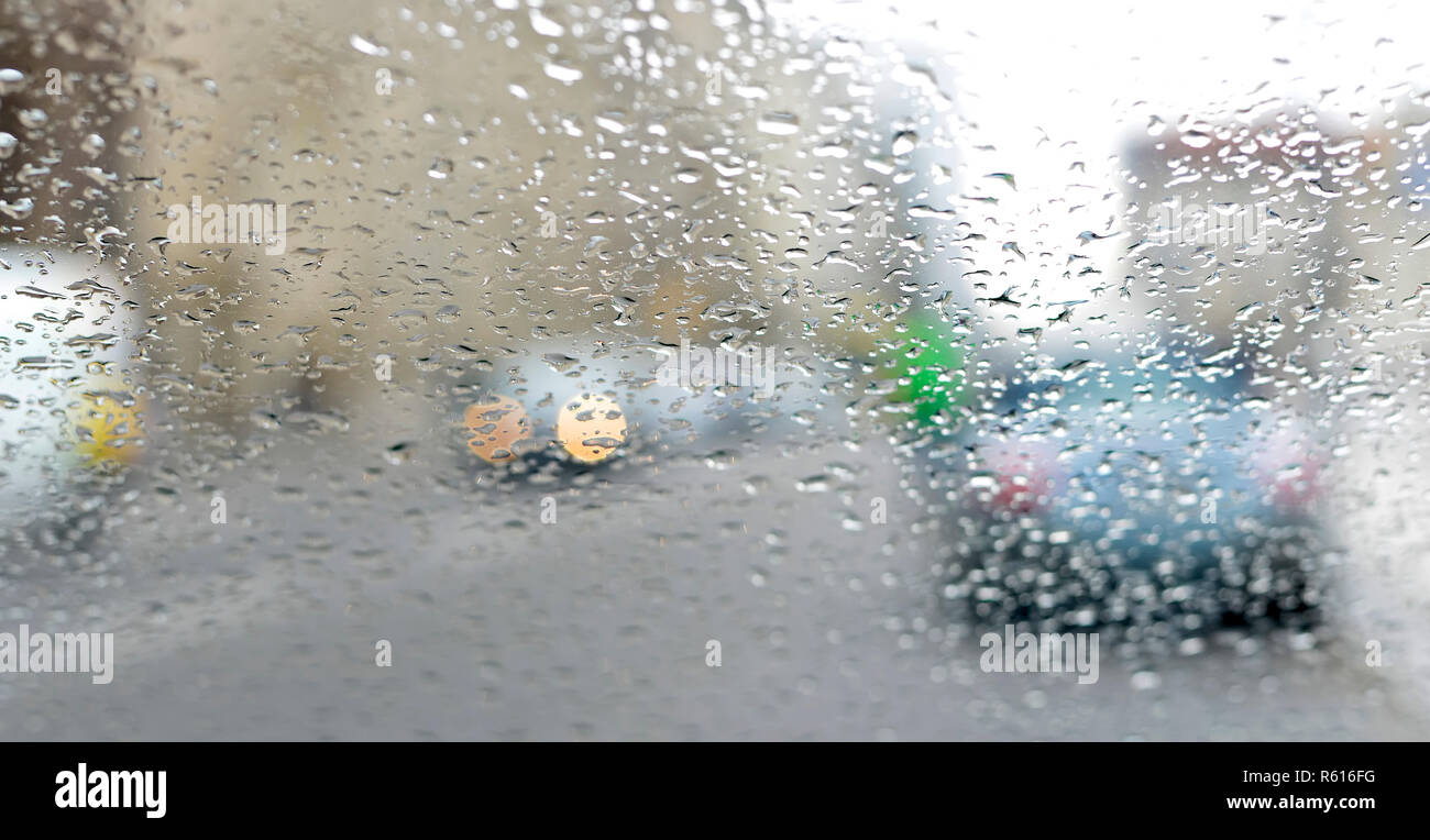 Car window raindrops bokeh background hi-res stock photography and ...