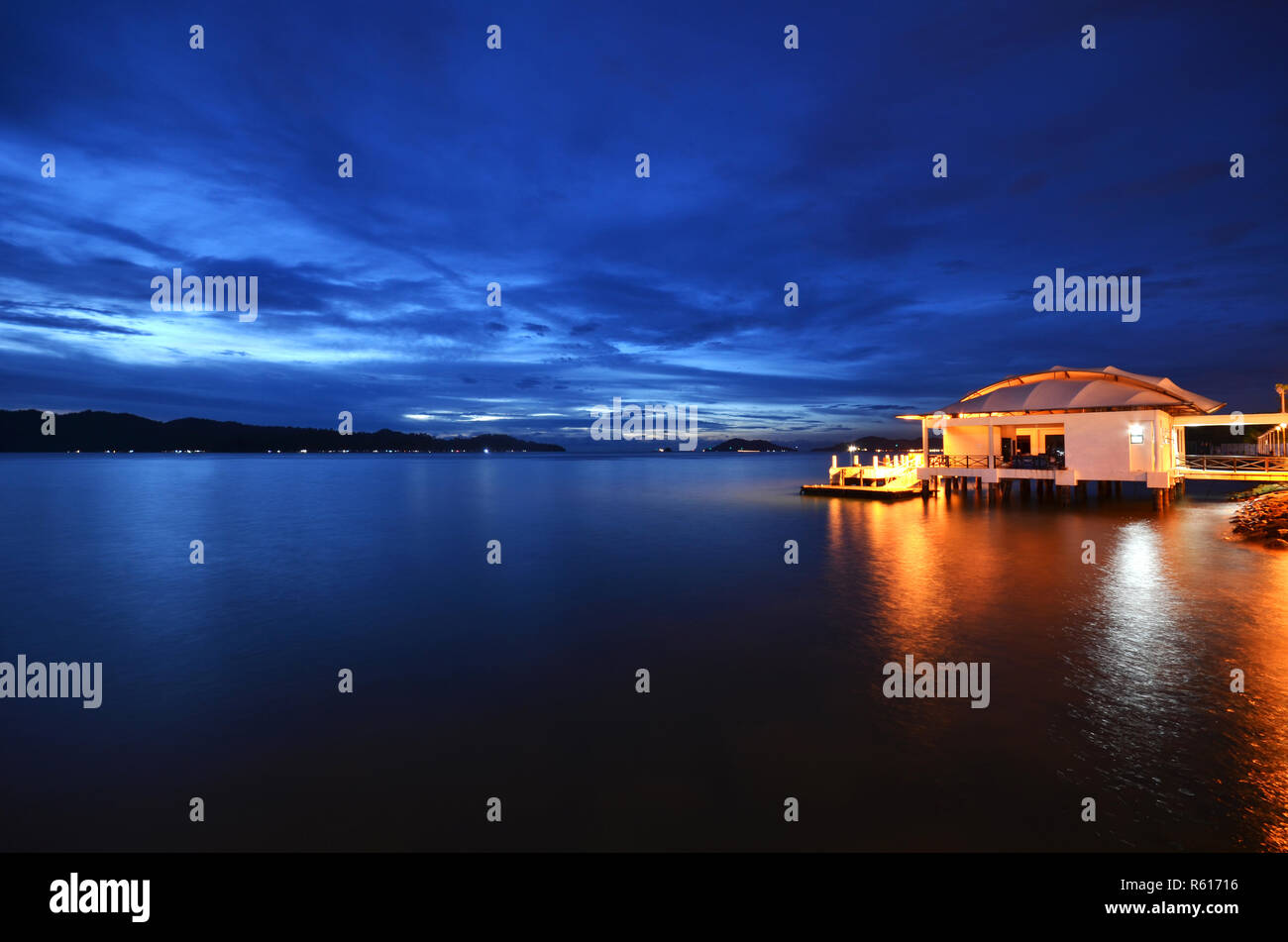 Sunset view in Kota Kinabalu, Sabah Stock Photo - Alamy