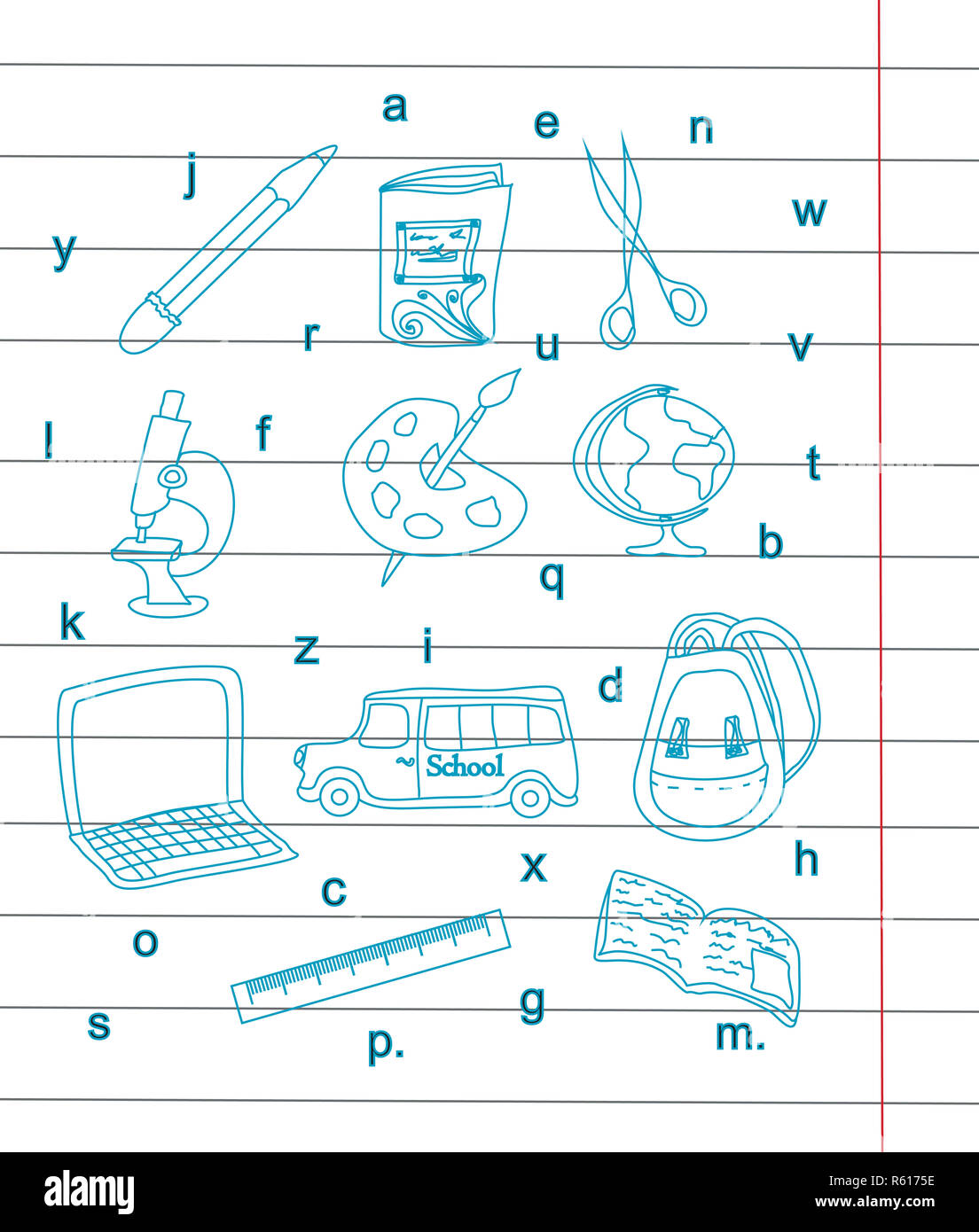 Image math back school Cut Out Stock Images & Pictures - Alamy