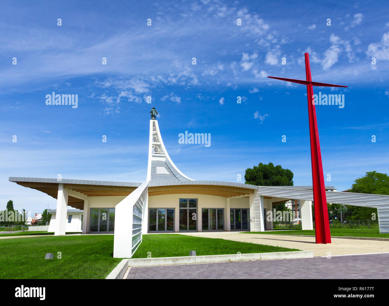 Entrance to modern church Stock Photo - Alamy