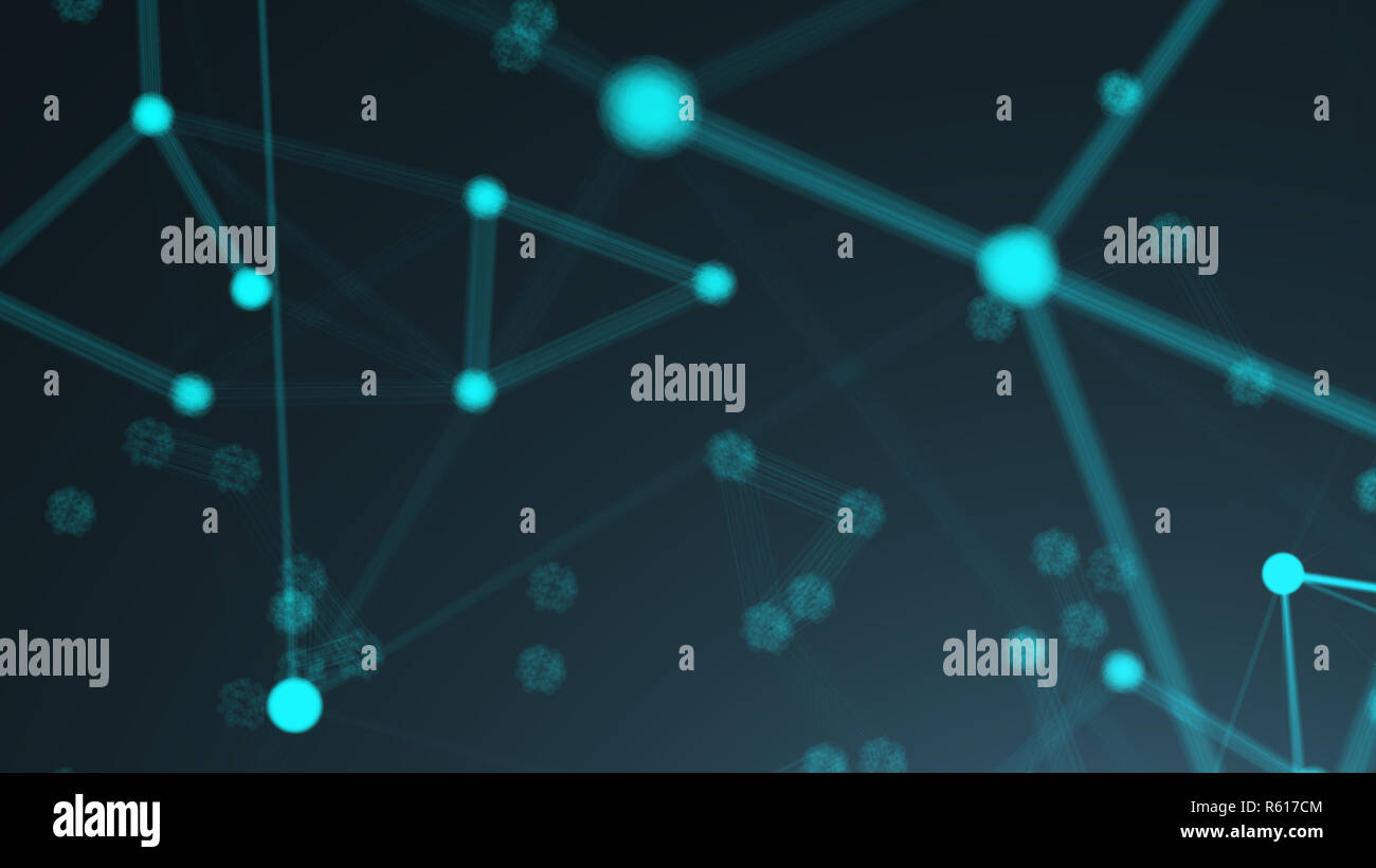 Abstract connection dots. Technology background. Digital drawing blue ...