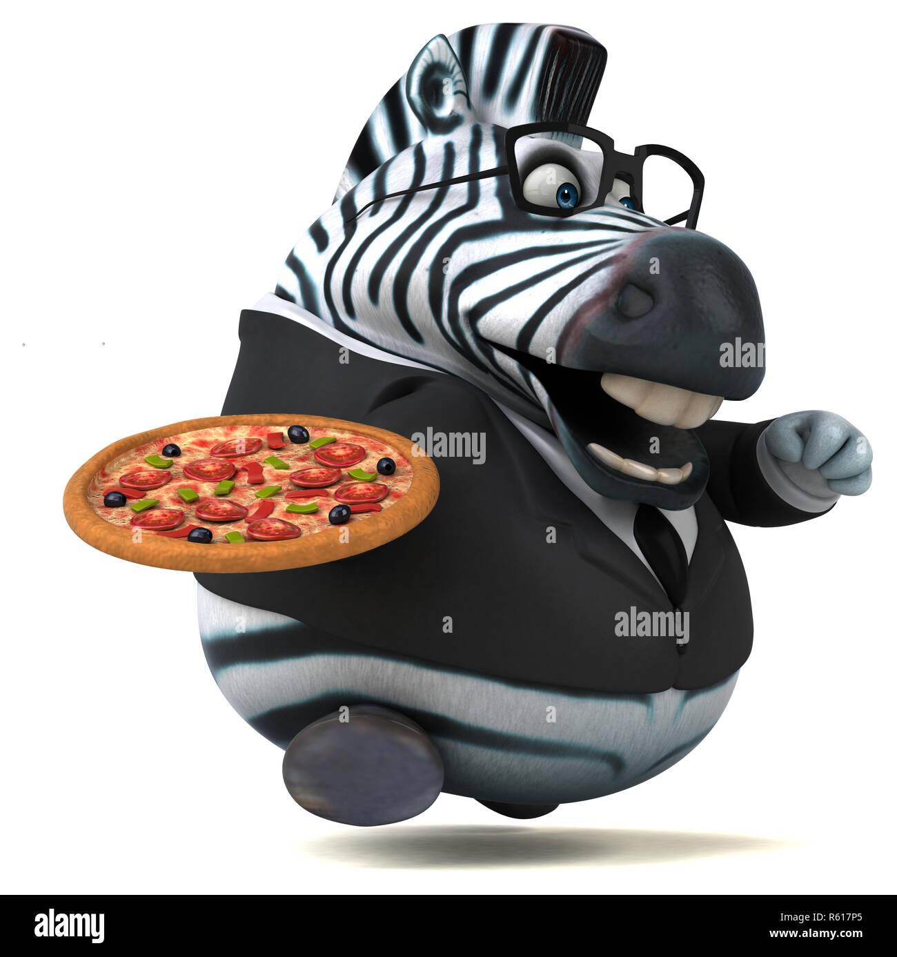 Fun zebra - 3D Illustration Stock Photo - Alamy