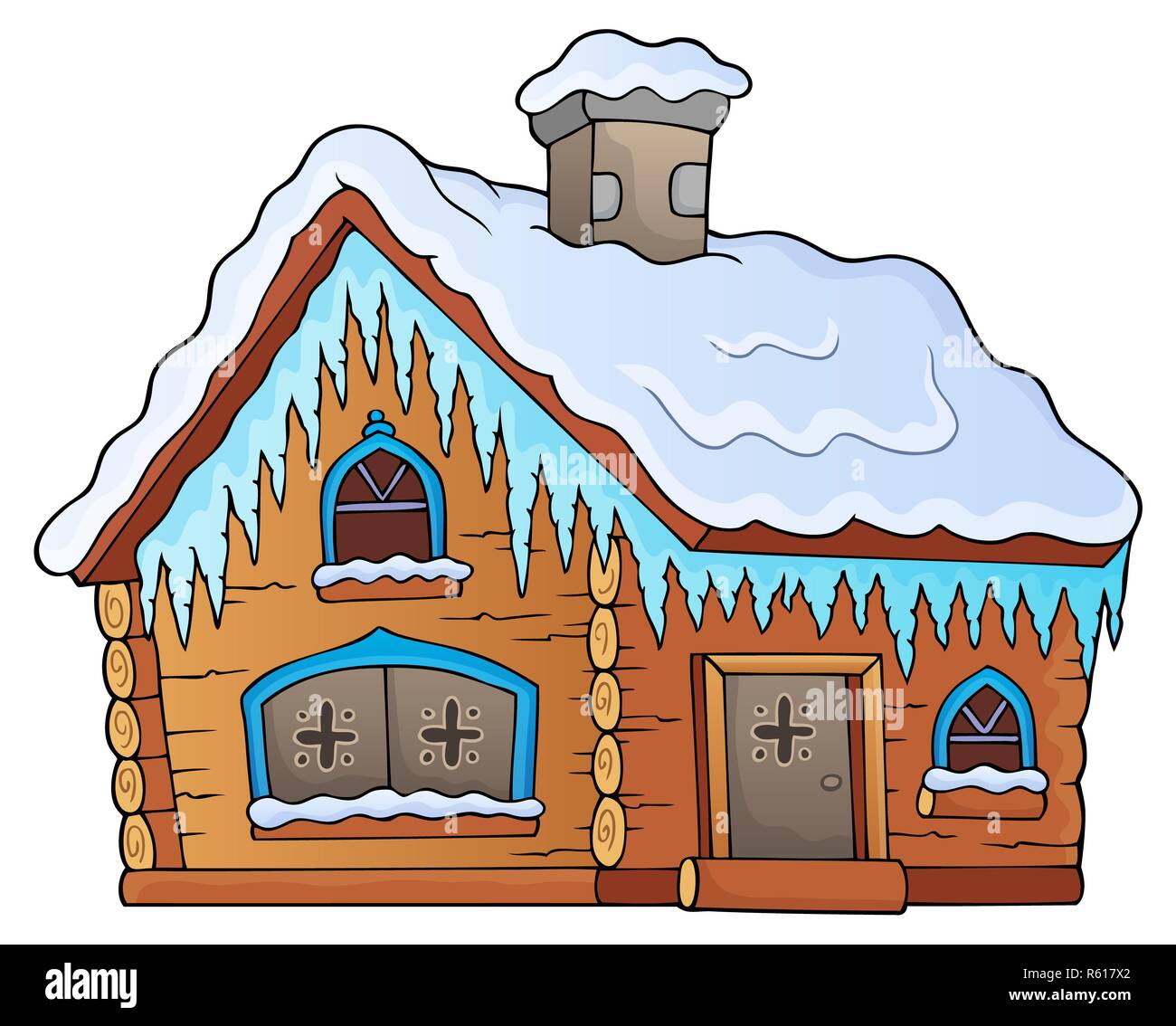 Wooden house hut winter Cut Out Stock Images & Pictures - Alamy