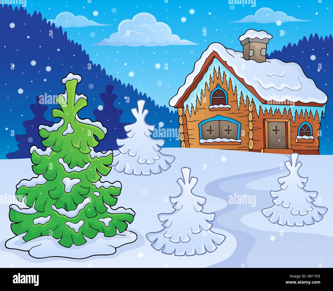 Winter cottage theme image 2 Stock Photo - Alamy