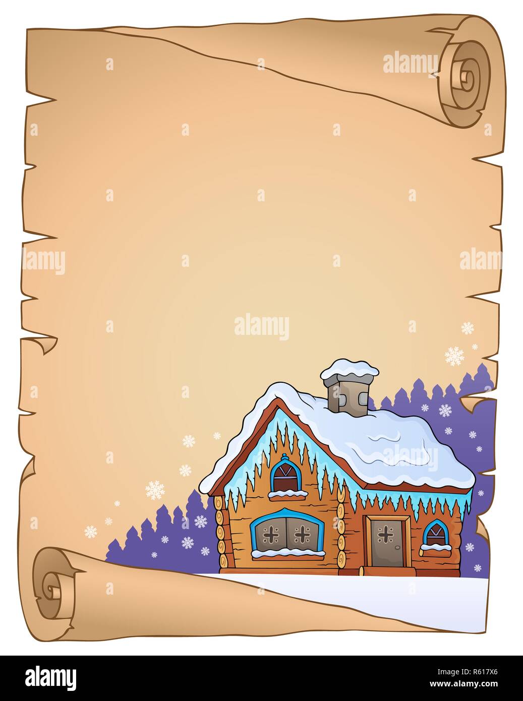 Wooden house hut winter Cut Out Stock Images & Pictures - Alamy