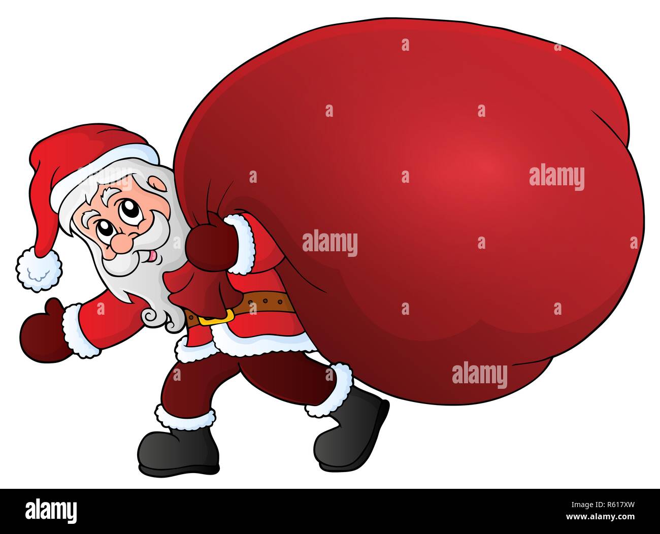Santa claus large bag gifts Cut Out Stock Images & Pictures - Alamy