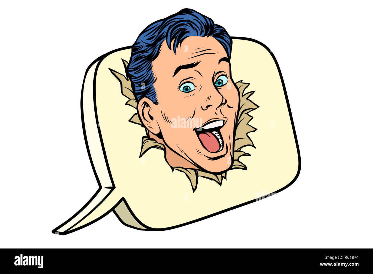 Message male head isolated on white background Stock Photo - Alamy