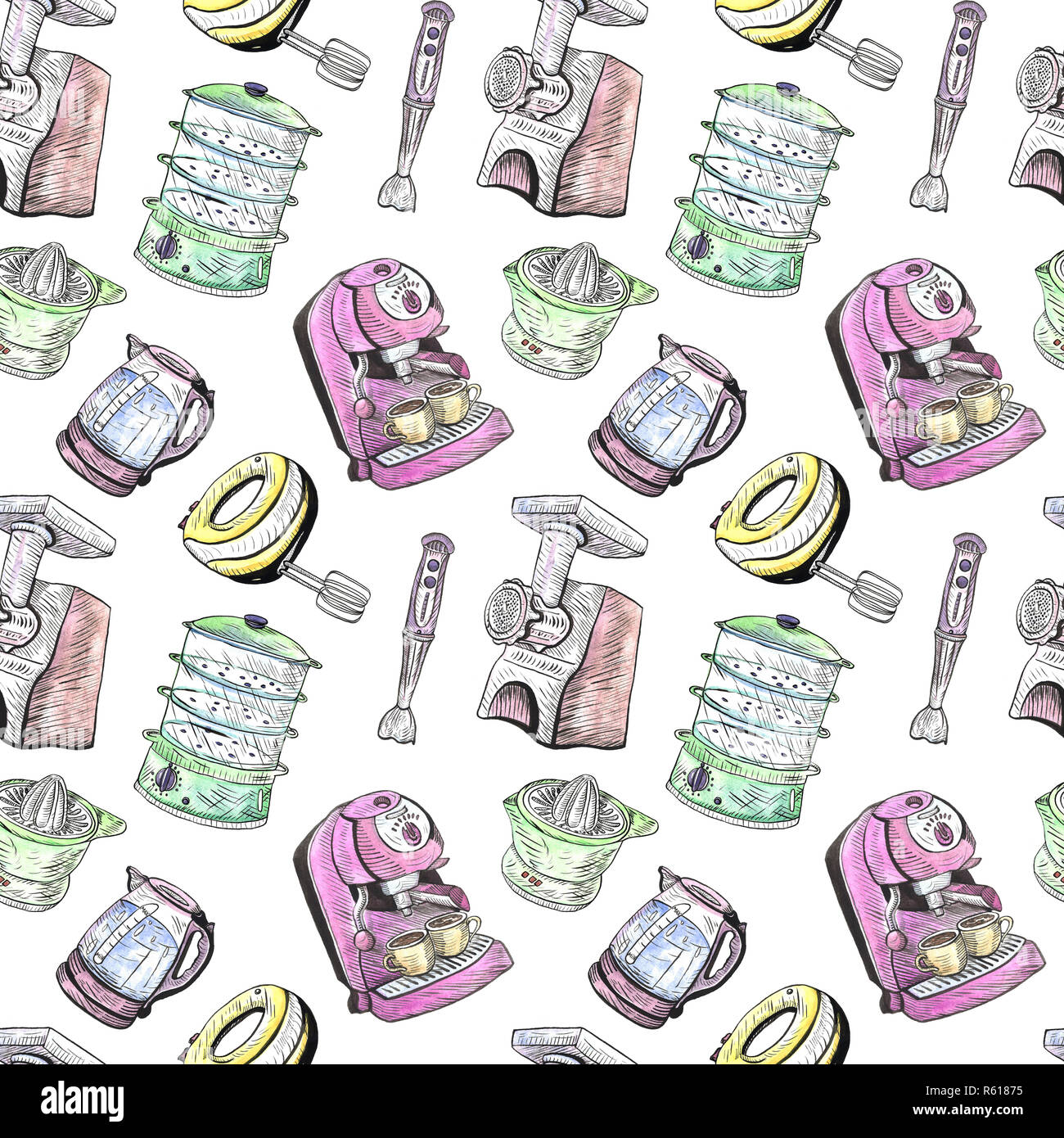 Juicer, double boiler, mixer, blender, meat grinder and coffeemaker ...