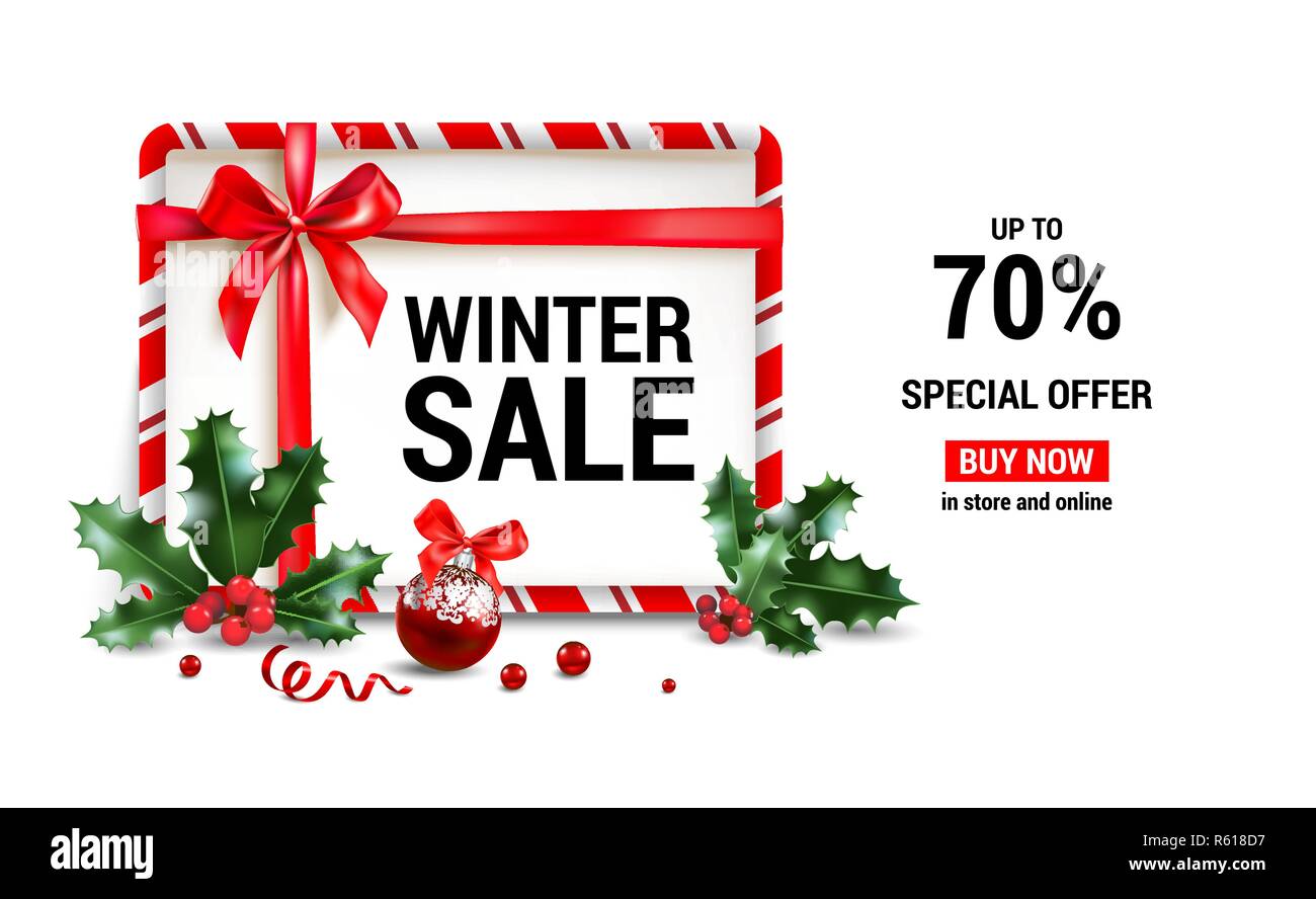 Christmas sale design for banner, ticket, leaflet, card, invitation ...