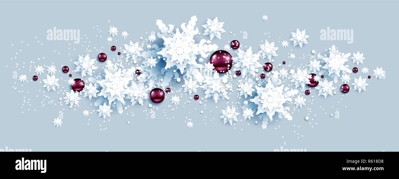 Web Banner Social Media template. Shine winter decoration with ...