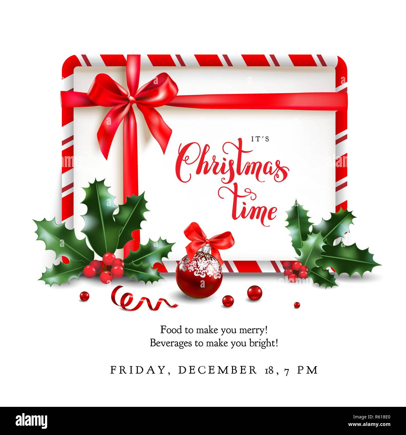 Christmas festive design for banner, ticket, leaflet, card, invitation ...