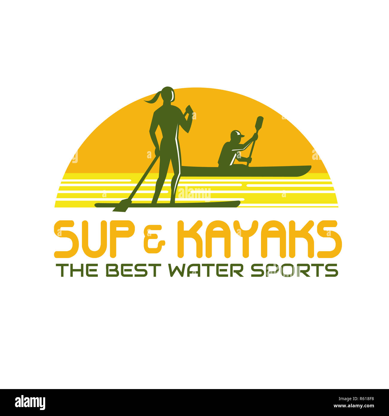 Man woman paddle kayak Cut Out Stock Images & Pictures - Alamy