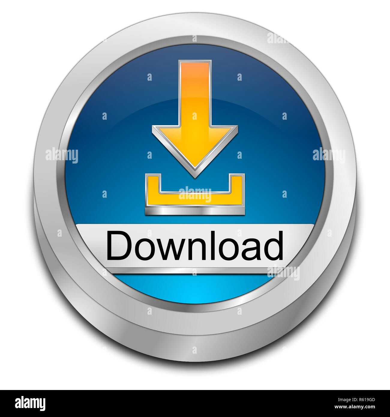 blue Download button - 3D illustration Stock Photo - Alamy