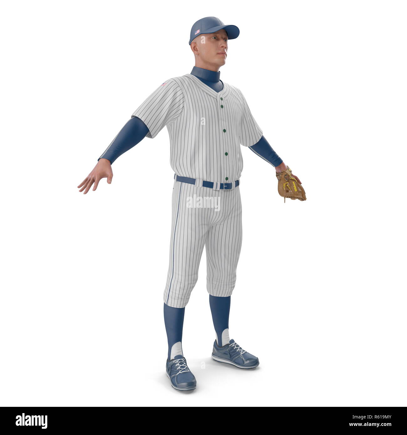 3d white people baseball player Cut Out Stock Images & Pictures - Alamy