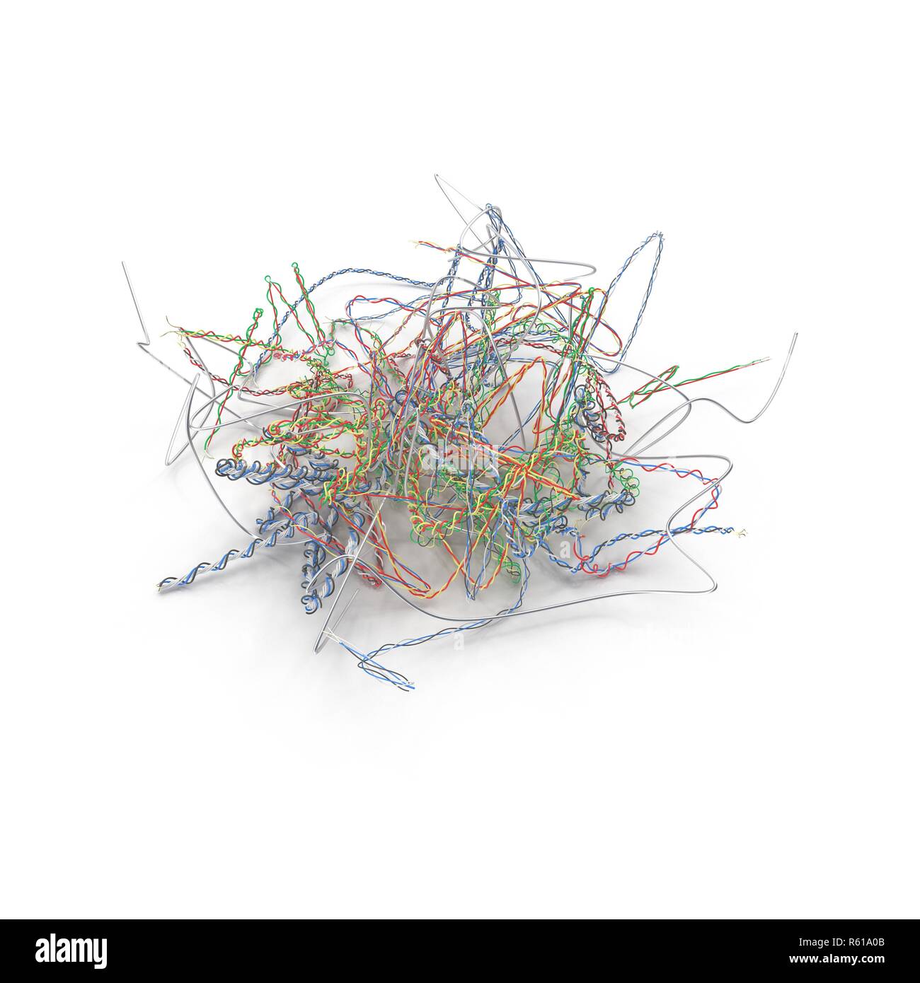 Messy electrical cables wires on Cut Out Stock Images & Pictures - Alamy