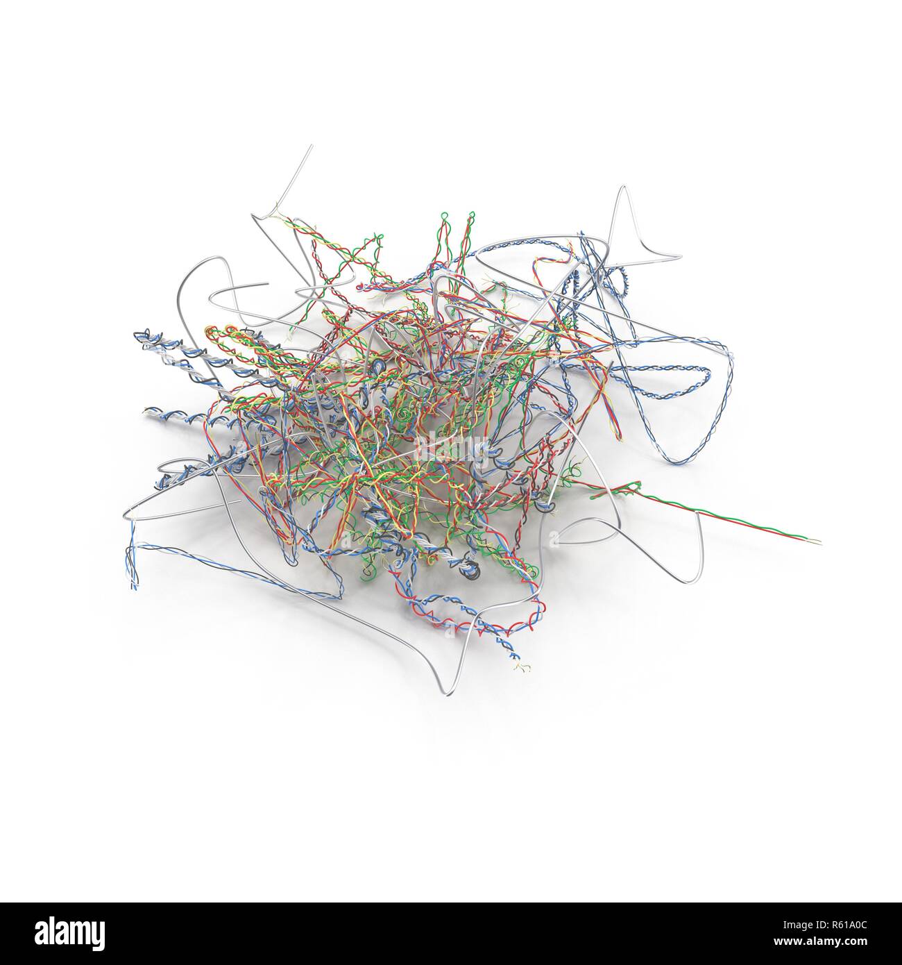 Messy cables and wires Cut Out Stock Images & Pictures - Alamy