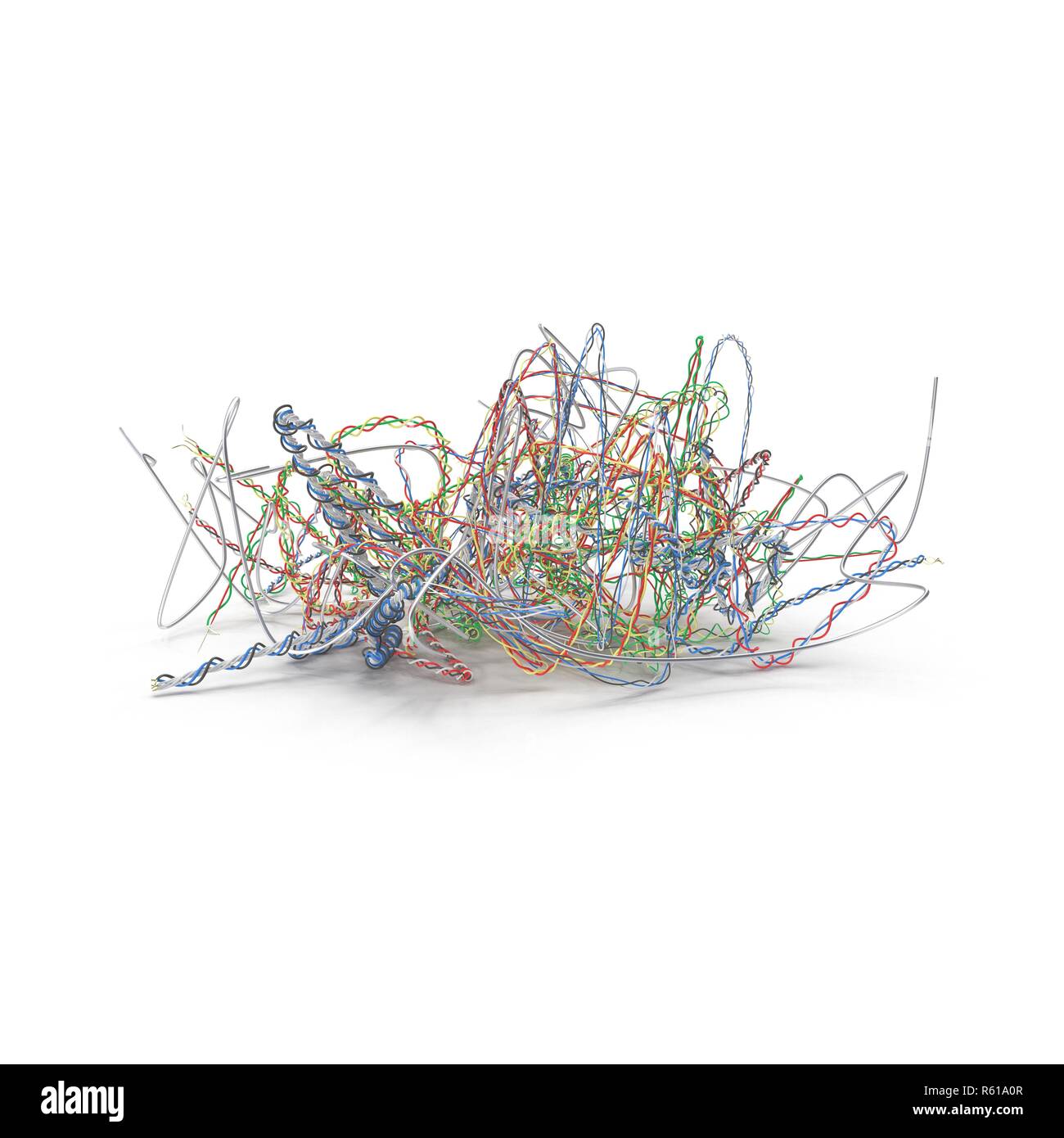 Tangled electrical wires Cut Out Stock Images & Pictures - Alamy
