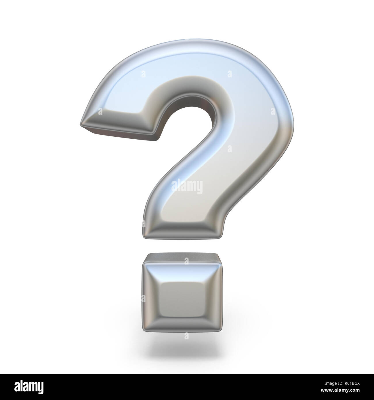 Silver question mark 3D Stock Photo - Alamy