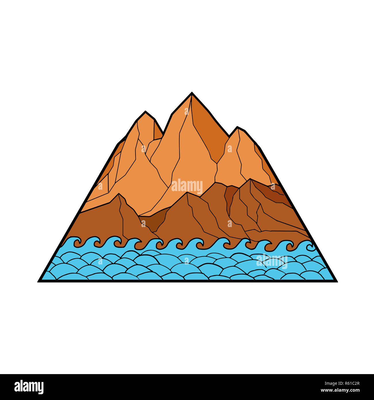 Ocean mountain range Cut Out Stock Images & Pictures - Alamy