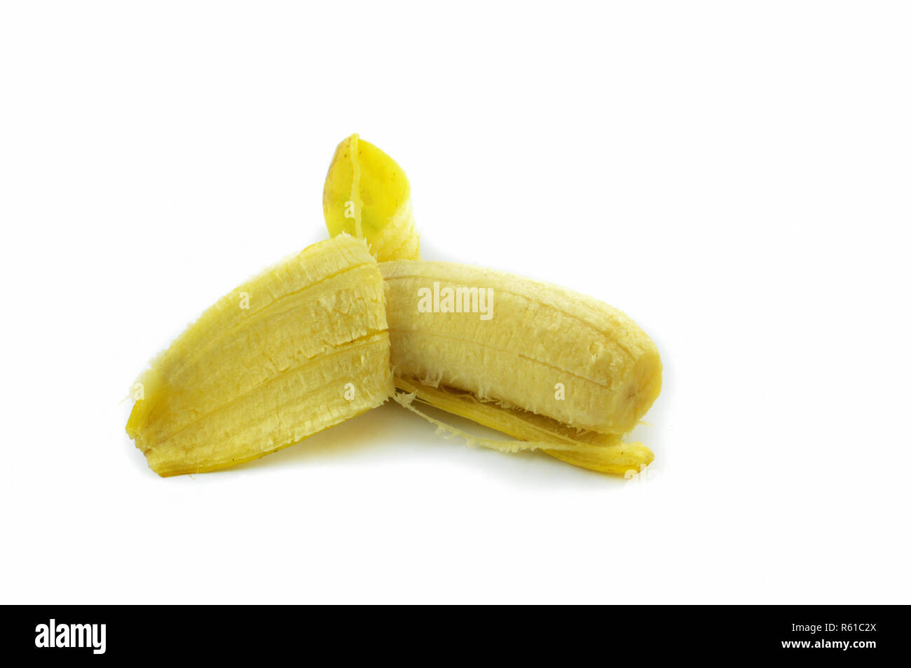 pealed banana isolated on white background / cultivated banana Stock ...