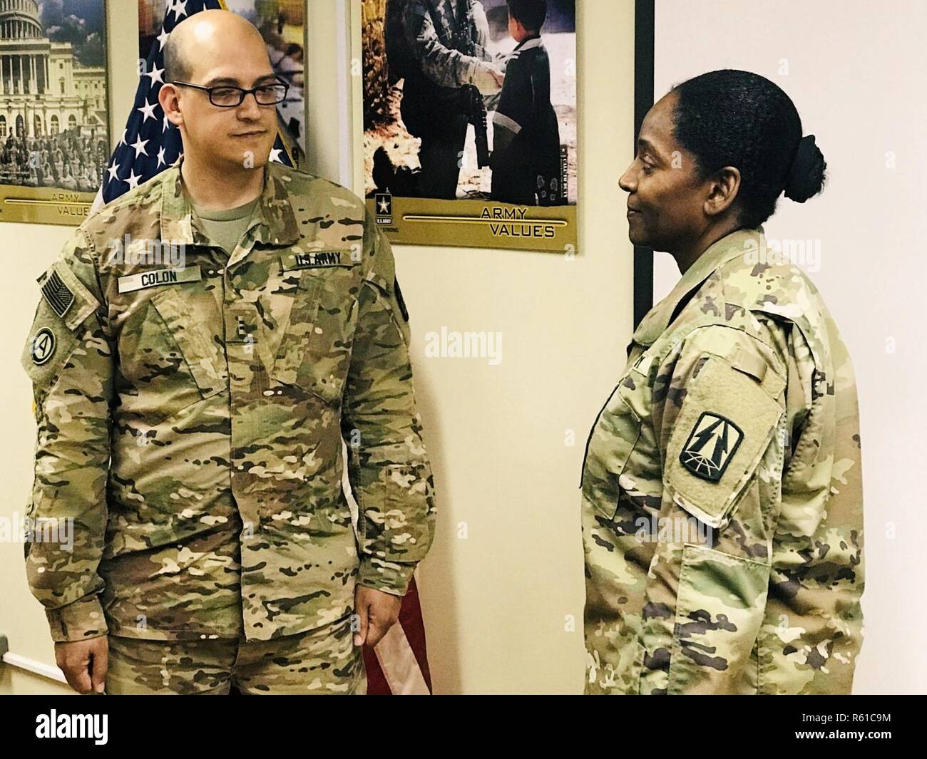 Newly promoted Chief Warrant Officer 3 Joshua Colon prepares to take ...