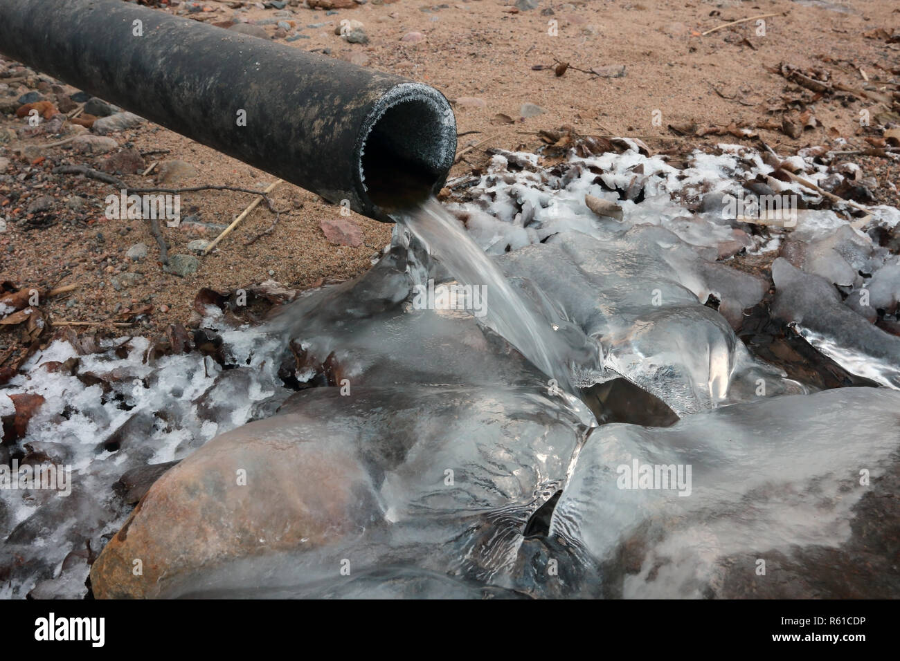 Water Running Out Pipe Stock Photos & Water Running Out Pipe Stock ...