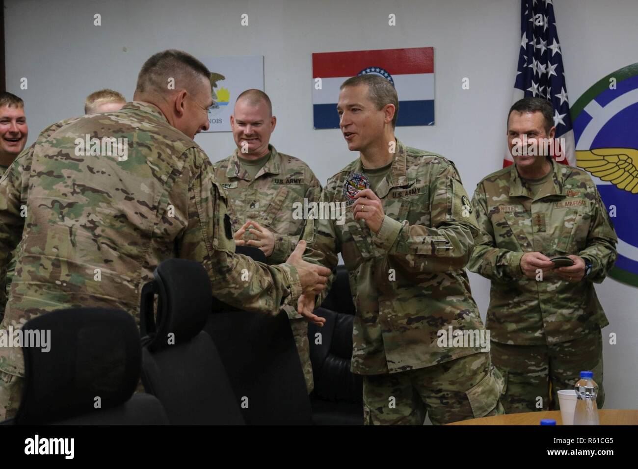 U.S. Army National Guard Col. Charles Hausman, right, commander of the ...