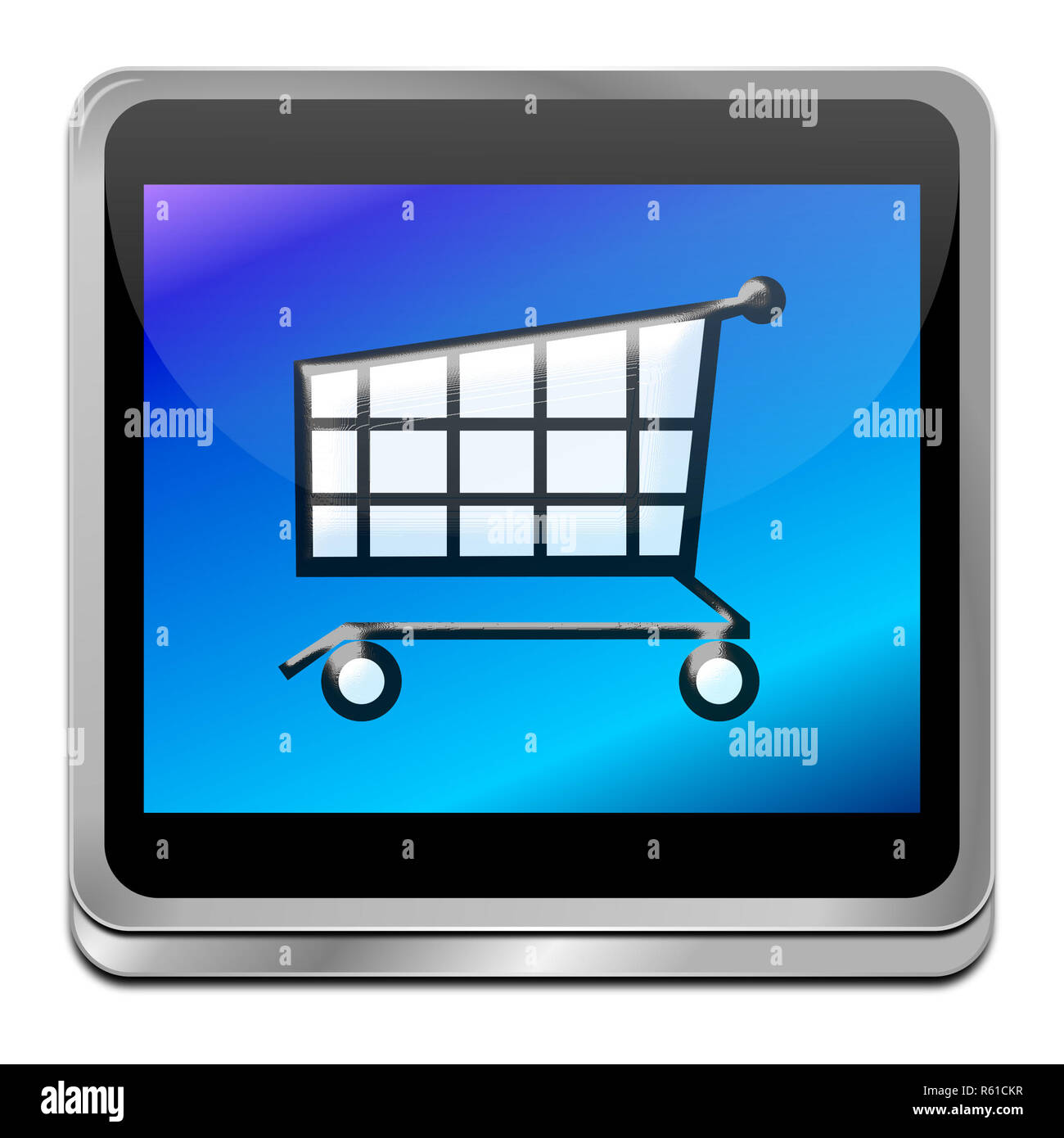 blue online Shop Button - 3D illustration Stock Photo - Alamy