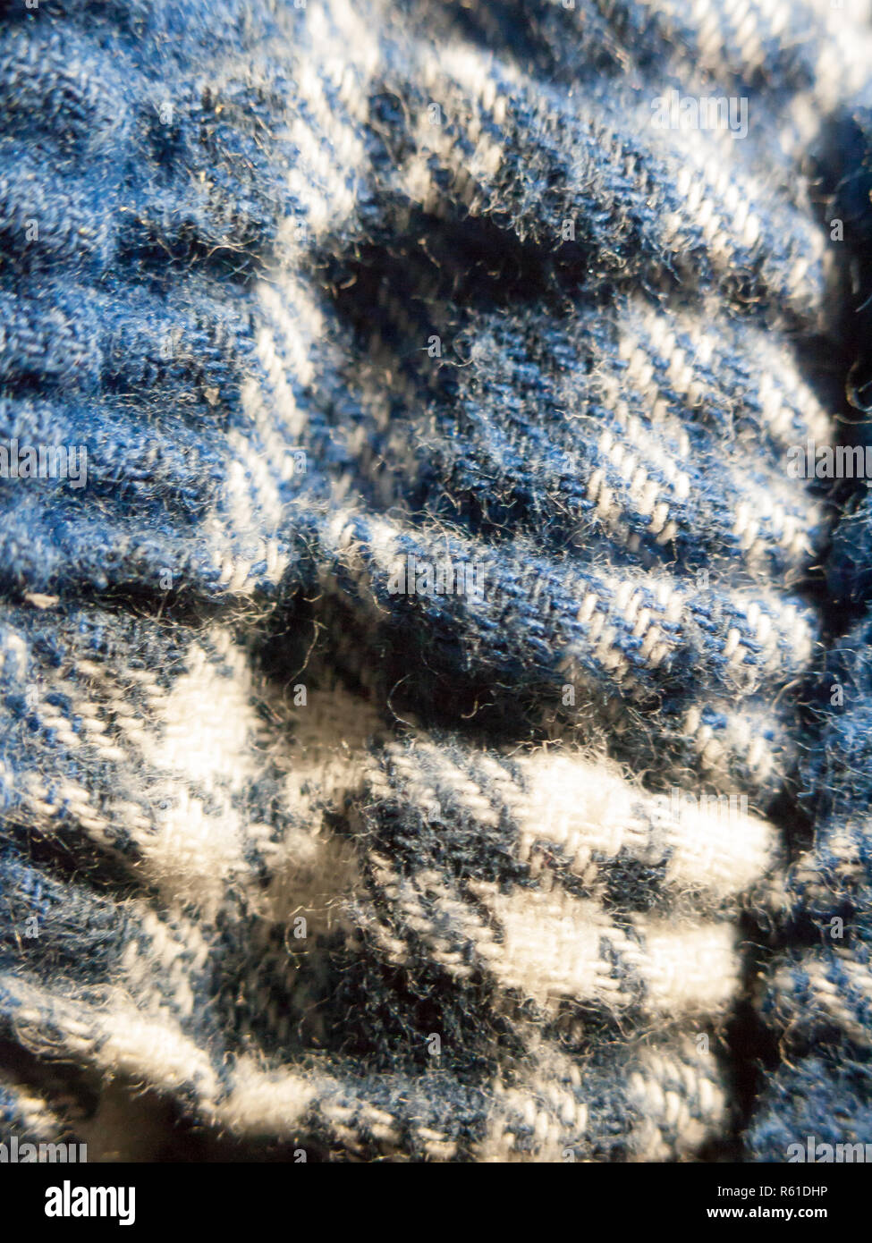 close up of blue and white fabric texture pajamas Stock Photo - Alamy