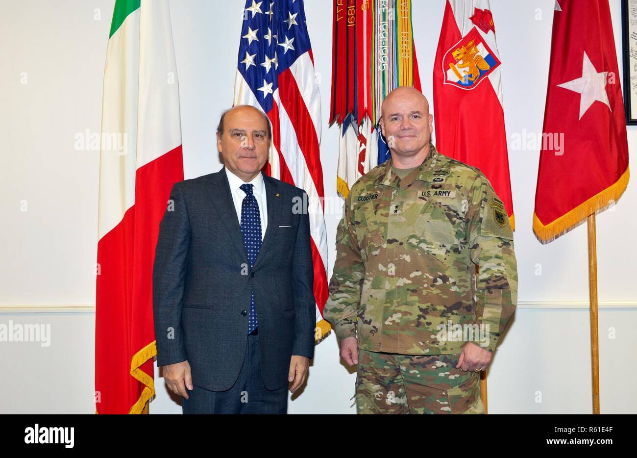 Maj. Gen. Roger L. Cloutier, Commander of U.S. Army Africa (right), and ...