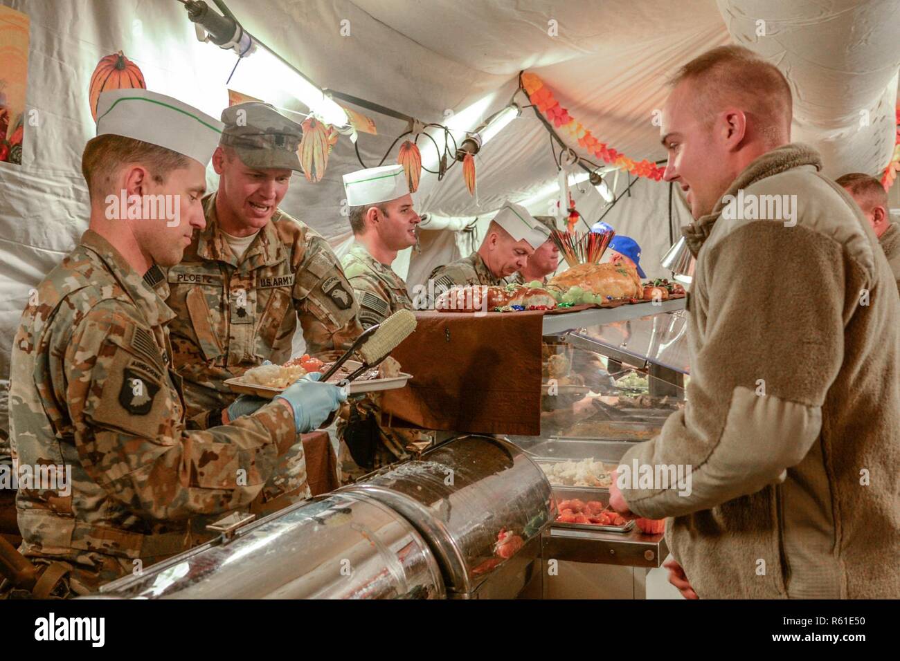 U.S. Army Task Force Eagle Assault leadership serve up a Thanksgiving ...