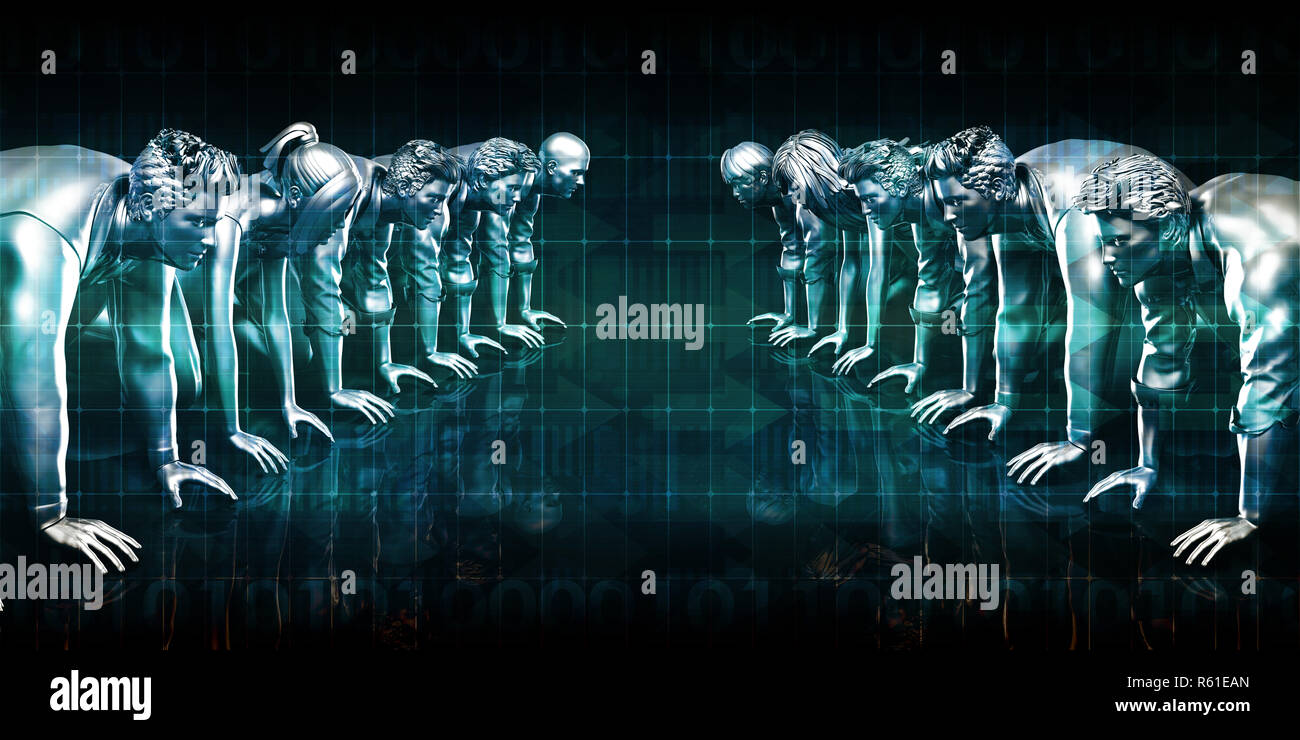 Business Team Facing Off Stock Photo - Alamy