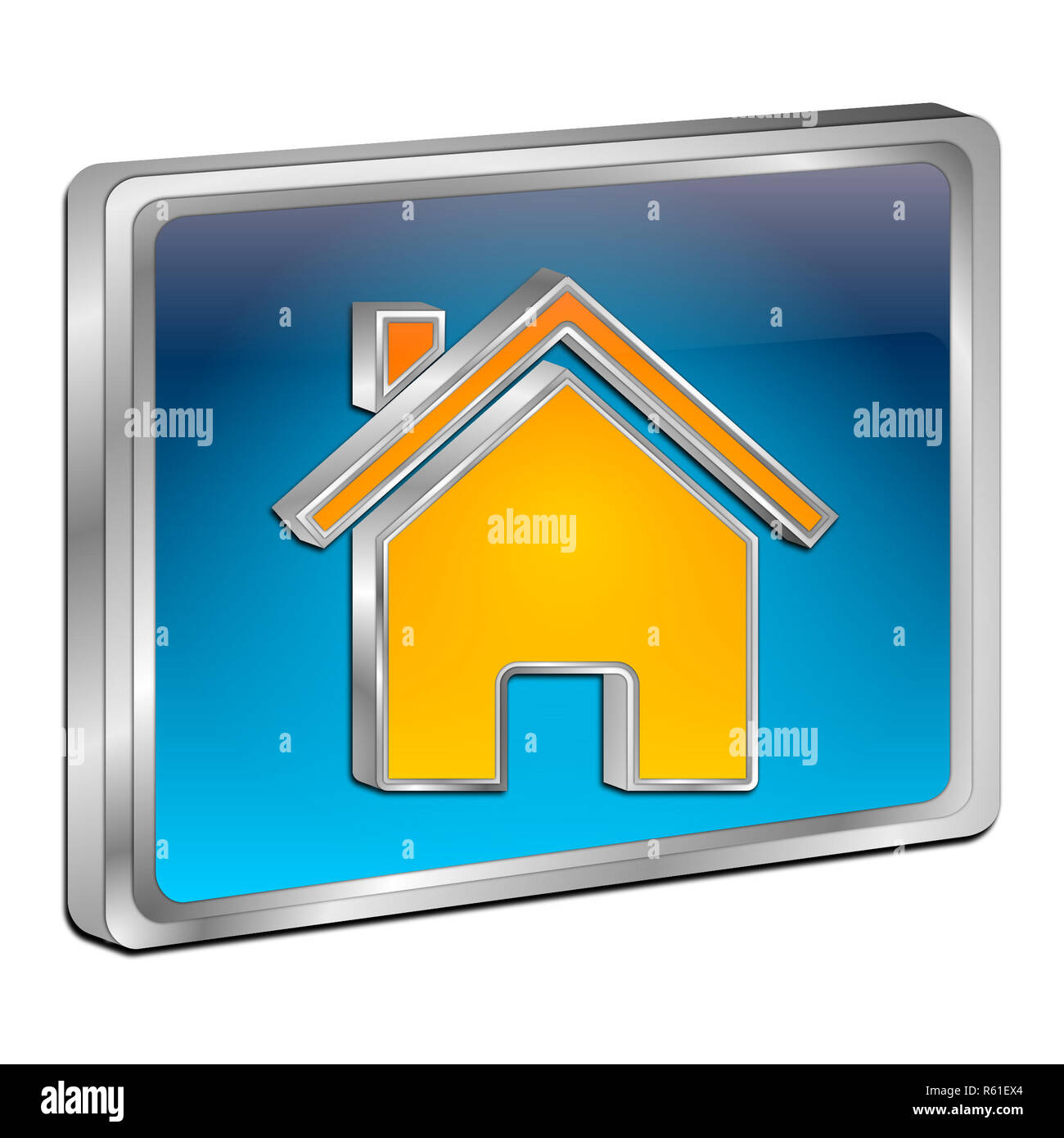 blue orange home button - 3D illustration Stock Photo - Alamy