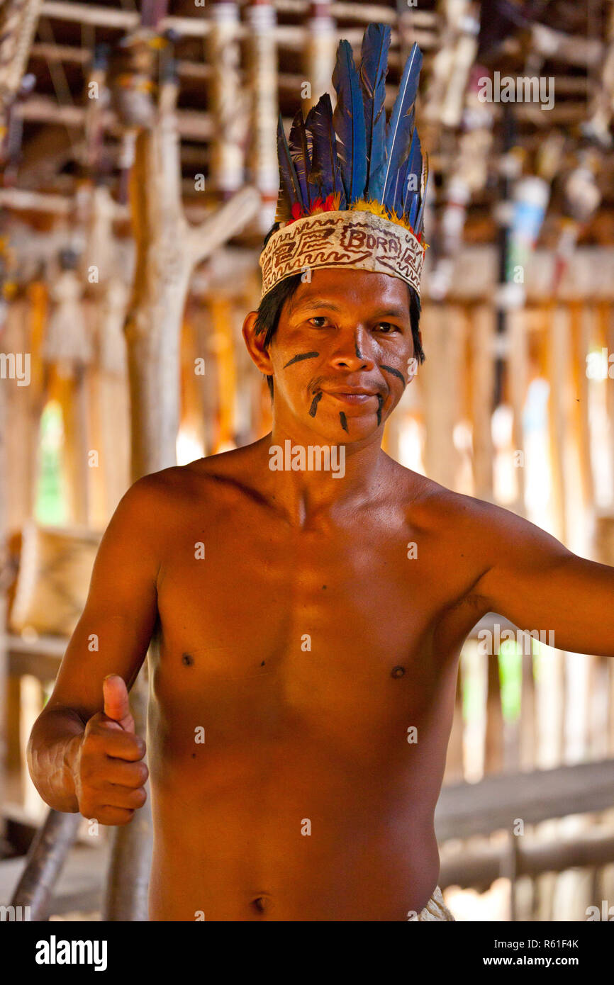 Peasants in Maloca Bora of Iquitos in Peru Stock Photo - Alamy