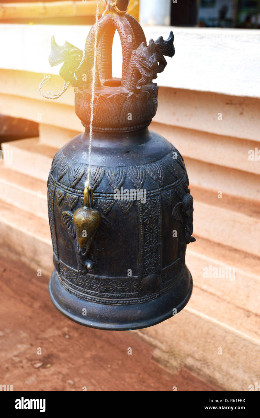 bell hang on temple / the black bell steel hanging used in buddhist ...